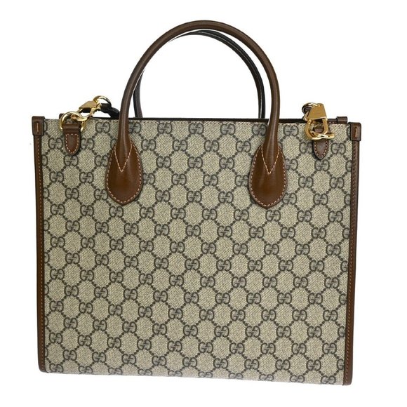 Gucci | Bags | Gucci Gg Pattern 2way Shoulder Hand Tote Bag Supreme Leather Brown Ghw 676rj12 ...
